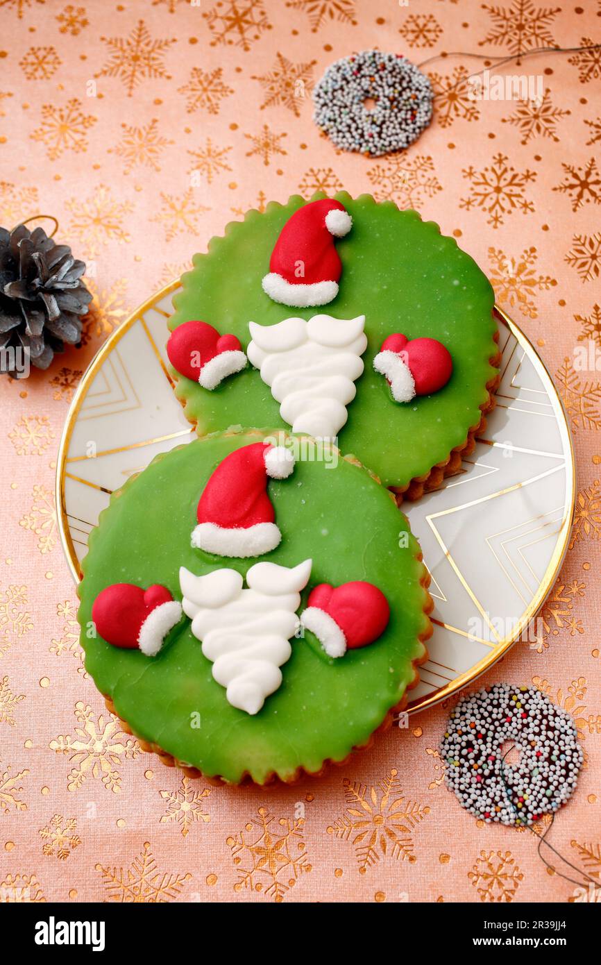 Christmas cookies with santa decorations Stock Photo - Alamy