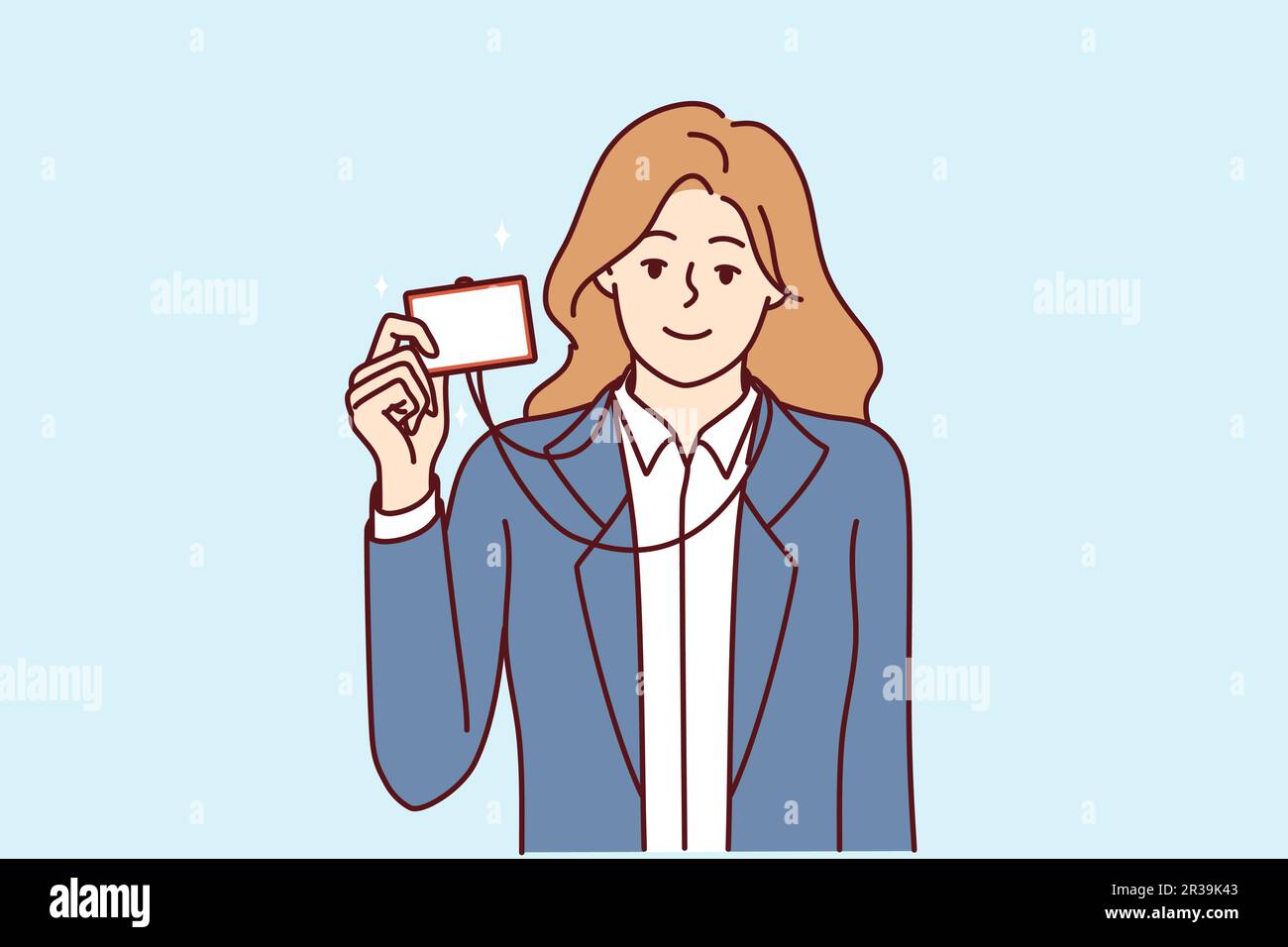 Businesswoman demonstrating ID badge to gain access to room or to ...
