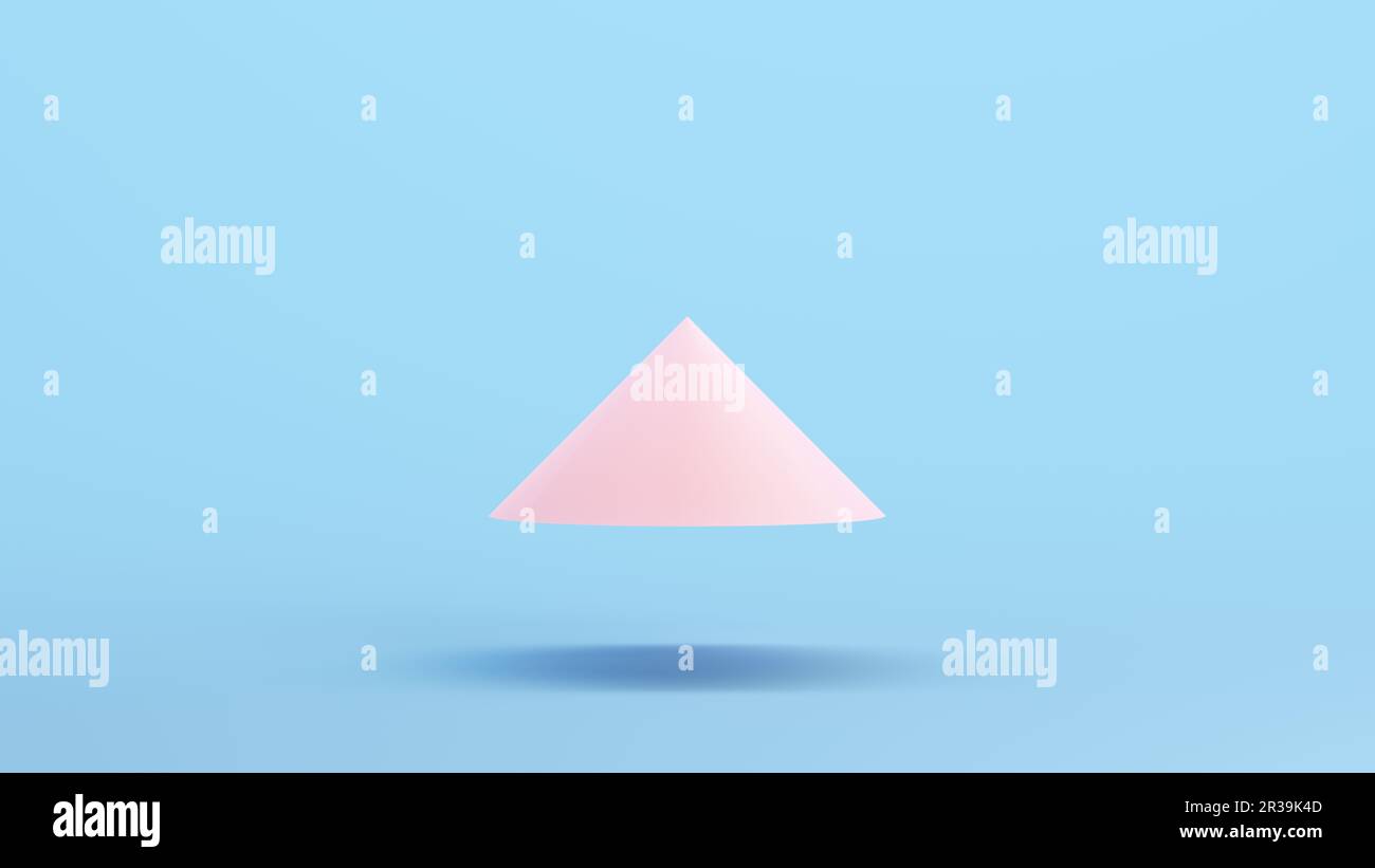 Pink Cone Floating Geometric Shape Solid Pointy Round Structure Kitsch ...
