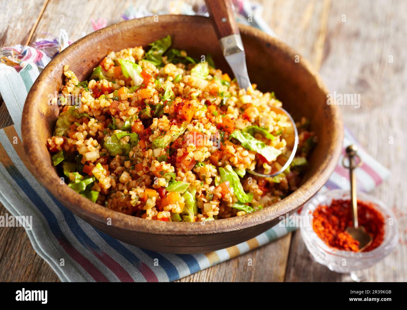 Kisir (bulgur salad with cumin and romaine lettuce, Turkey Stock Photo ...