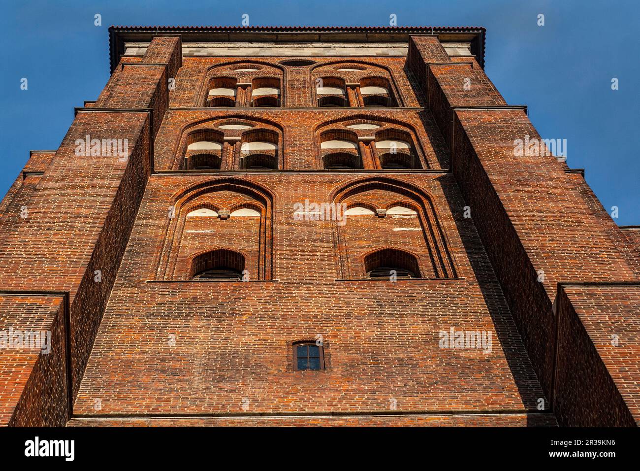 Bell Tower of gothic church in Gdansk Stock Photo - Alamy