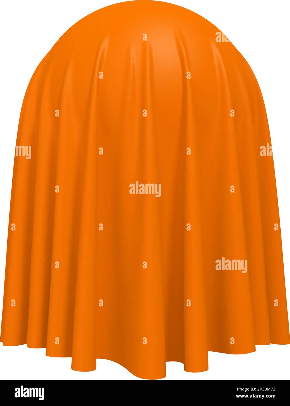 Ball or sphere covered with orange fabric material, isolated on white ...