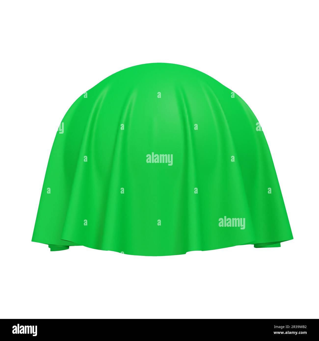 Ball or sphere covered with green fabric material, isolated on white ...