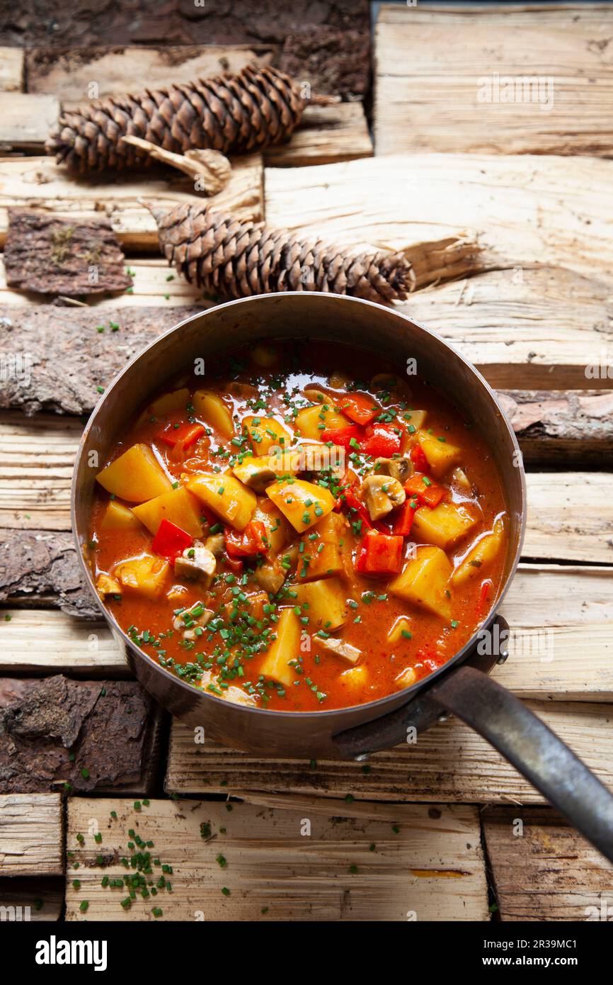 Potato goulash with mushrooms Stock Photo - Alamy