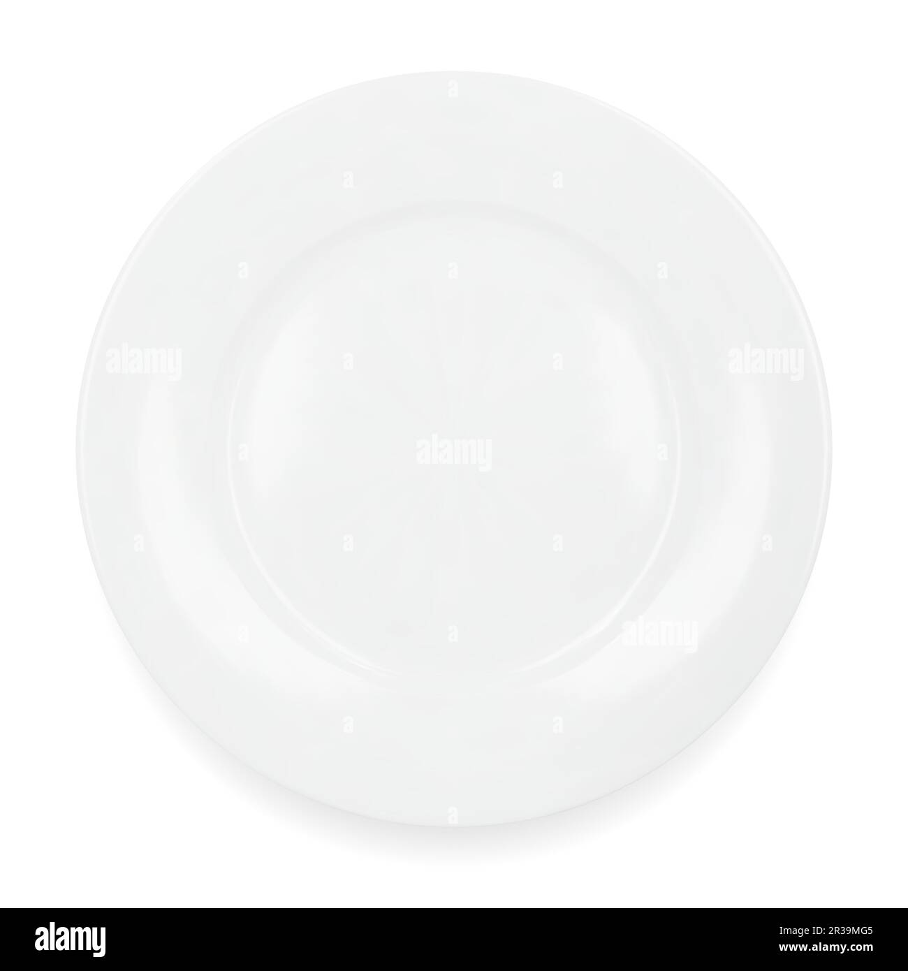 White round empty plate top view. Vector illustration isolated on white ...