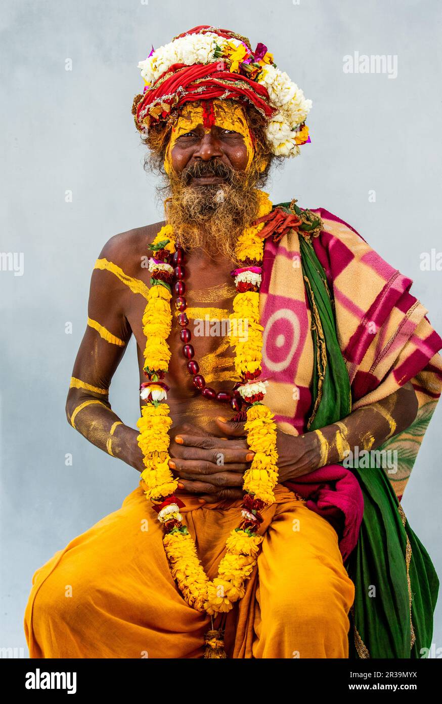 Portrait of a Sadhu in traditional dress Stock Photo - Alamy
