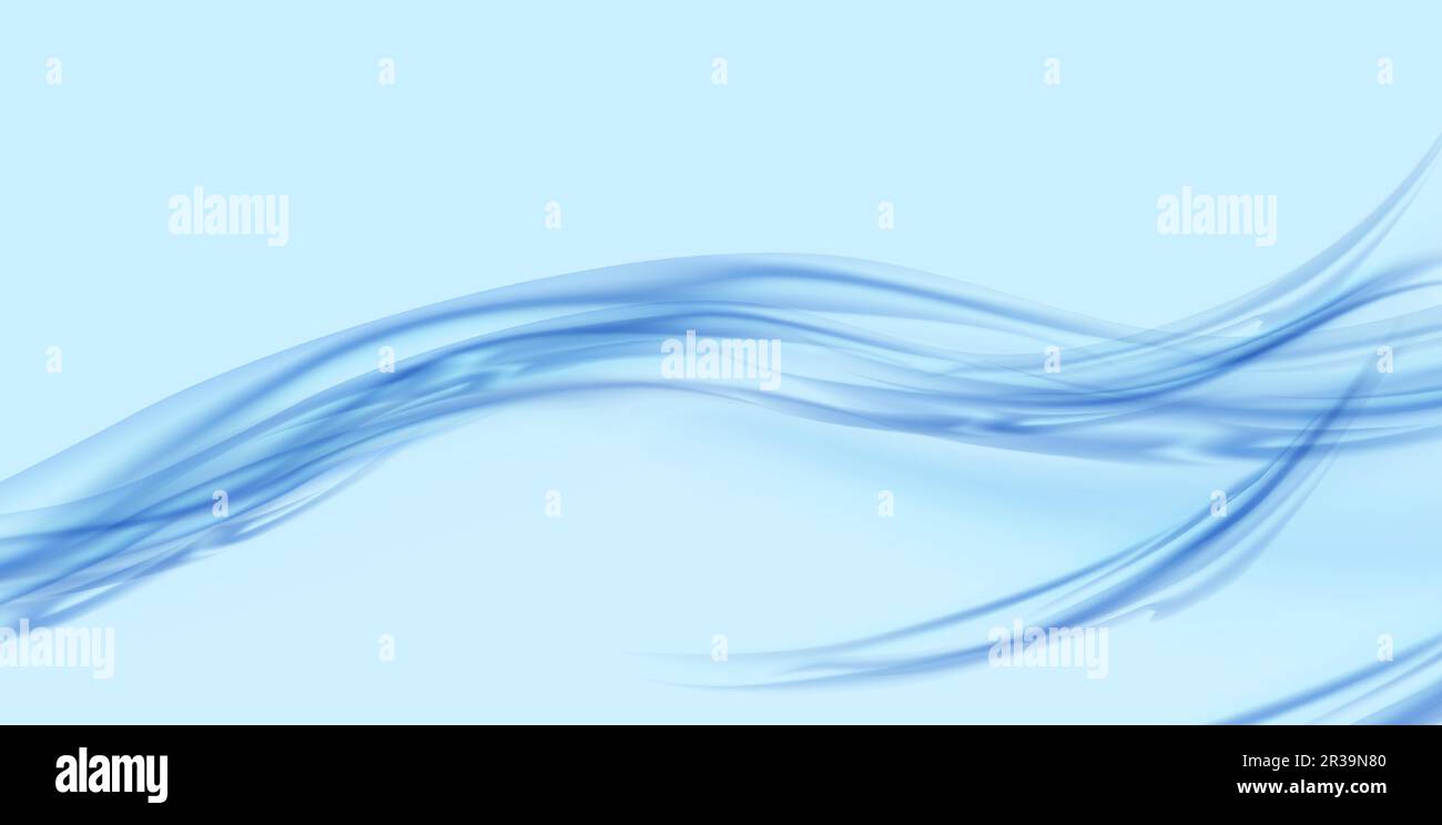 Fresh clean water flowing wave. Vector illustration with realistic ...