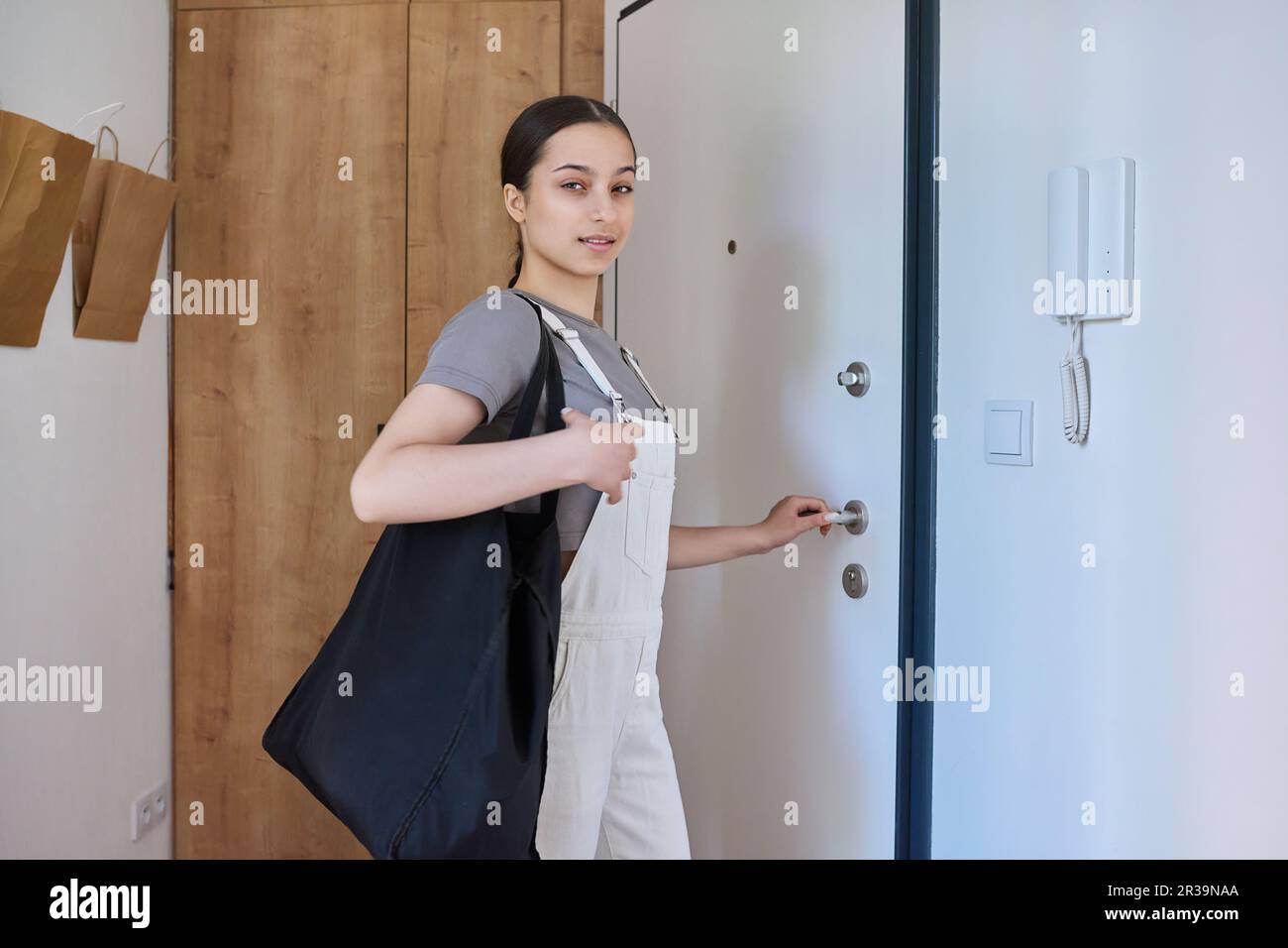 Old lady leaving house hi-res stock photography and images - Alamy