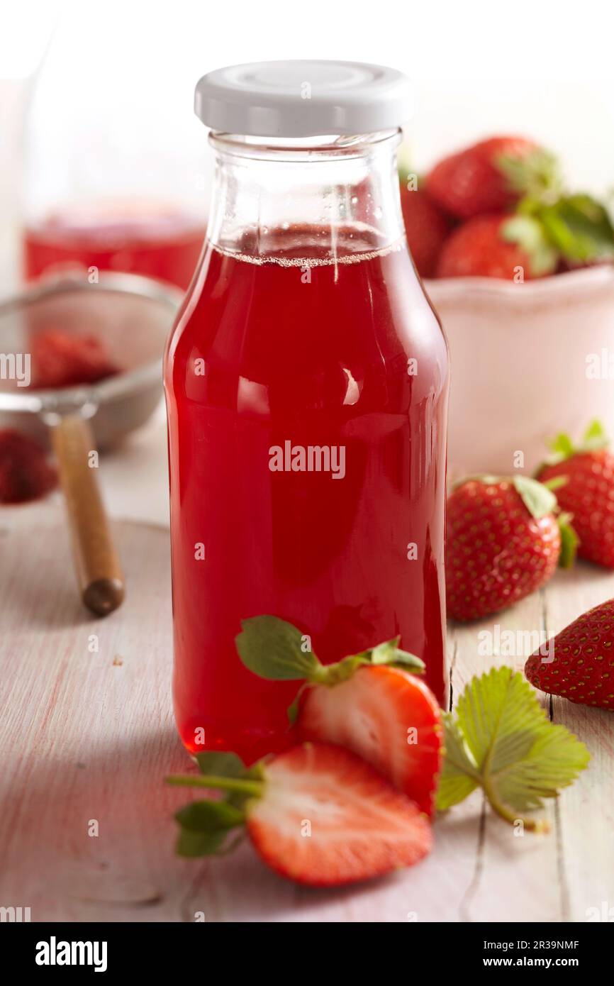Homemade strawberry vinegar Stock Photo - Alamy