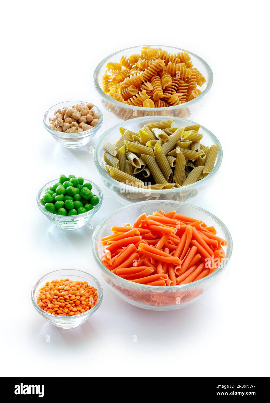 Three kinds of pasta made from legumes Stock Photo - Alamy