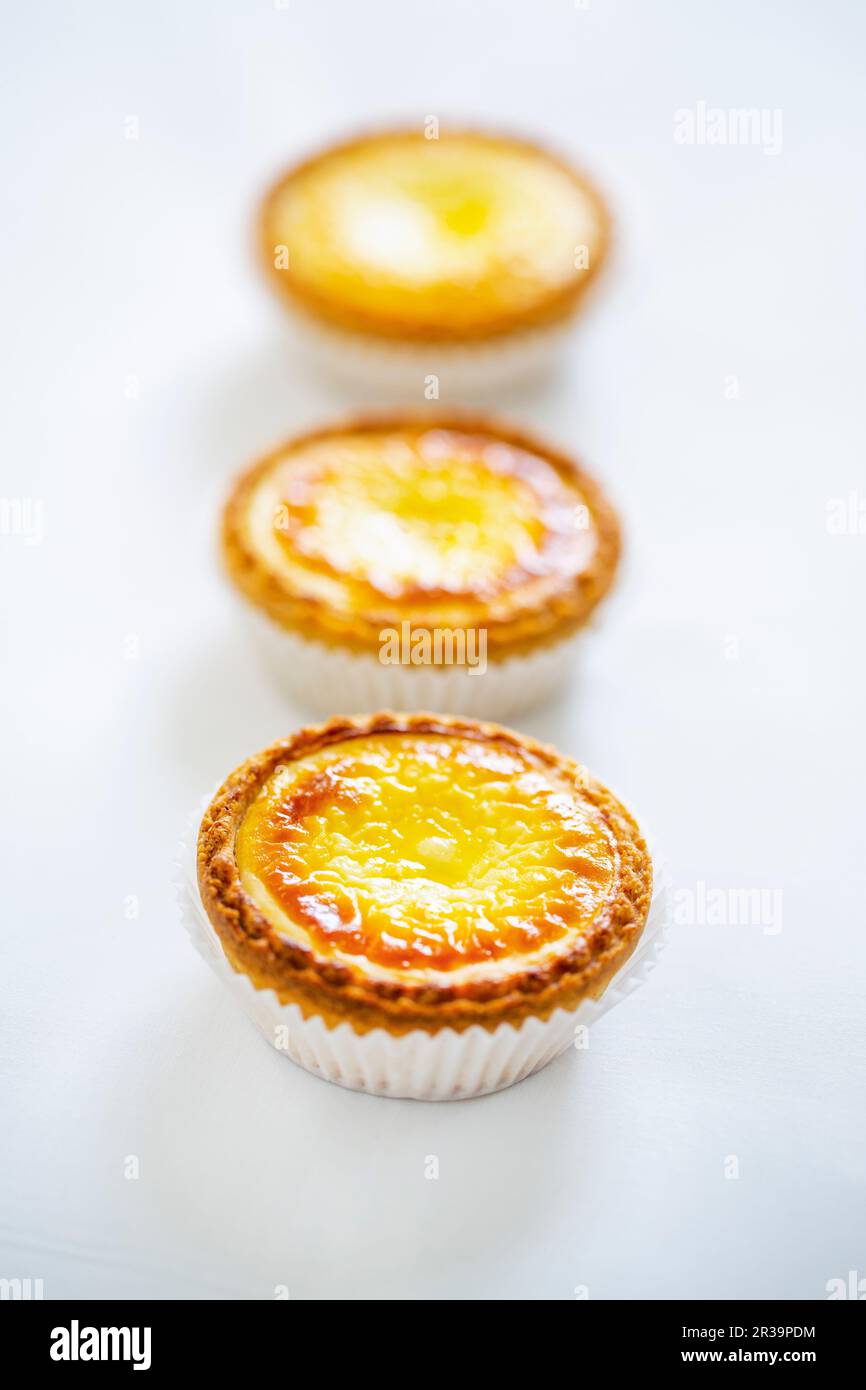 Small tarts with cream cheese -egg cream Stock Photo - Alamy