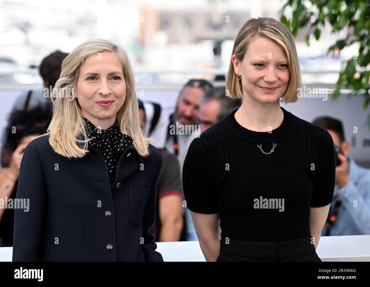 Cannes, France. 23rd May, 2023. Cannes, France. May 23rd, 2023 Jessica Hausner and Mia ...