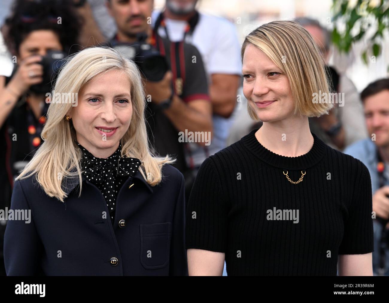 Cannes, France. 23rd May, 2023. Cannes, France. May 23rd, 2023 Jessica Hausner and Mia ...