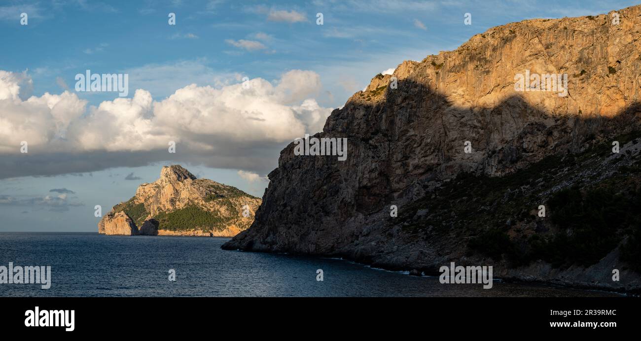 Islet of Es Colomer from Cala Boquer, Pollença, Mallorca, Spain Stock ...