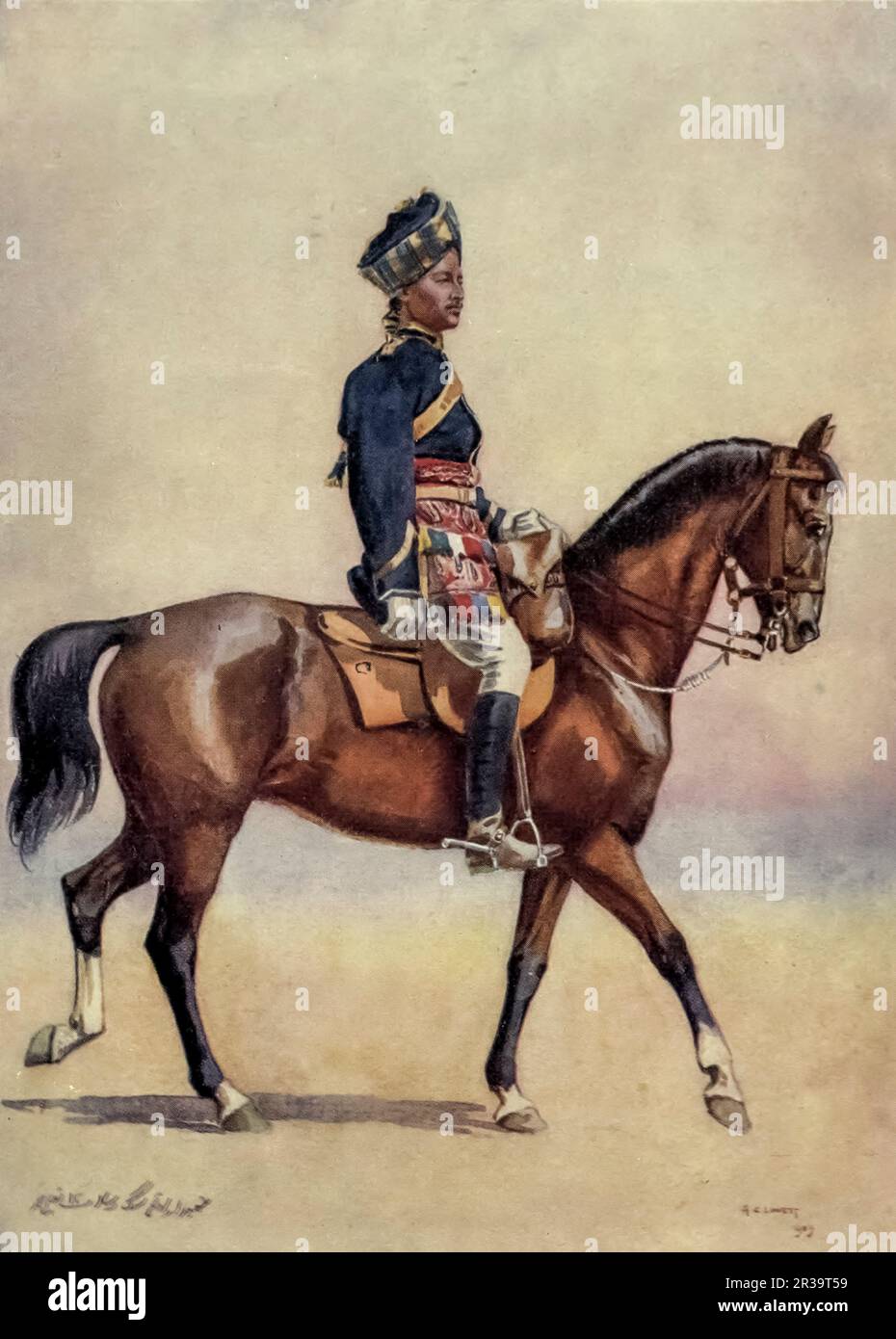 12th Cavalry Jemadar Dogra painted by Major Alfred Crowdy Lovett, (1862 ...