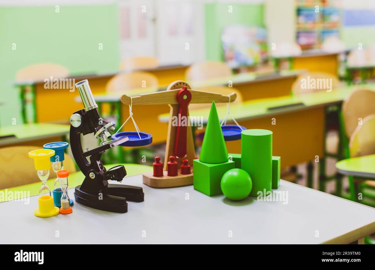 Set of educational tools at elementary school Stock Photo - Alamy