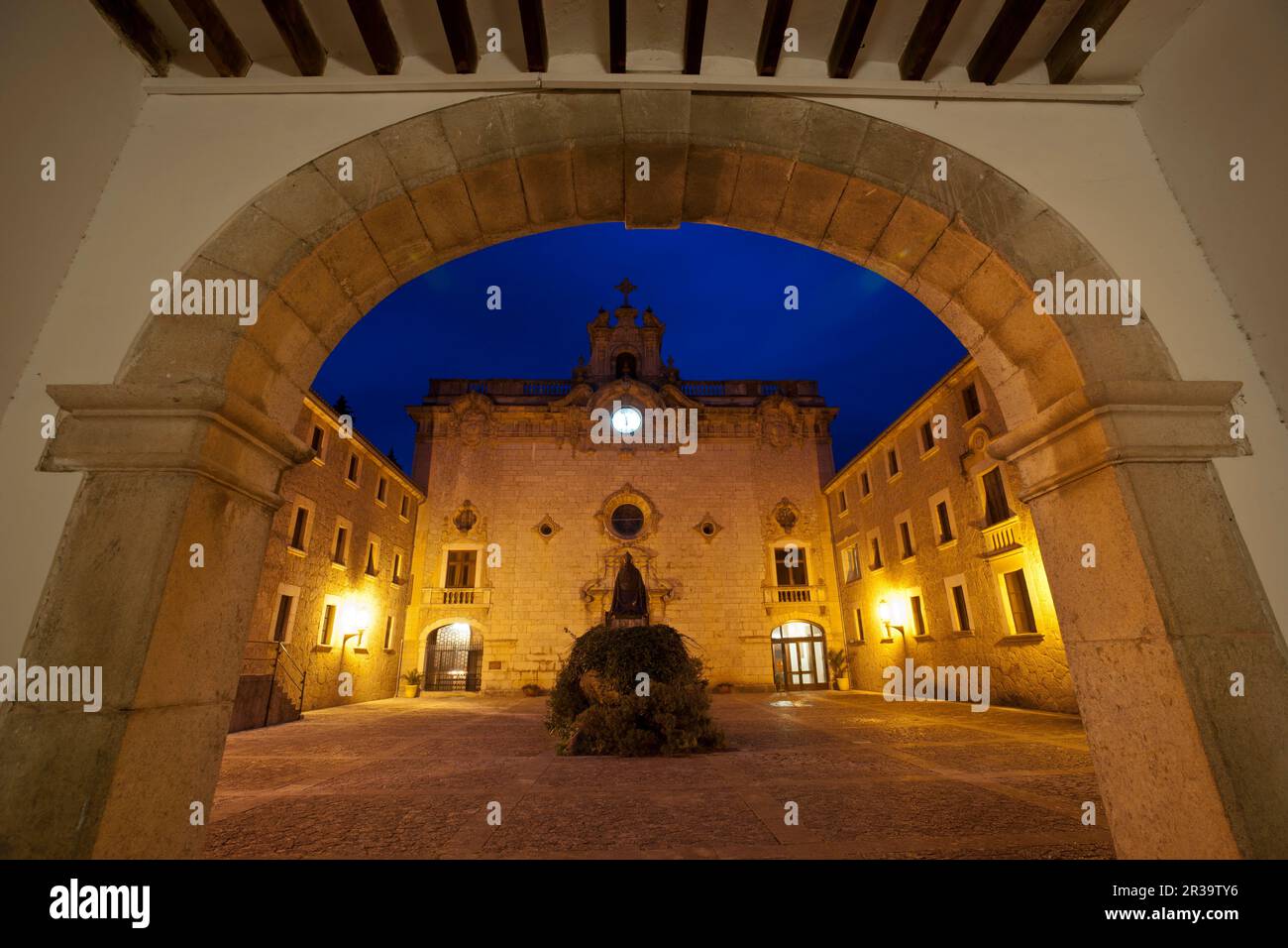 SPAIN Balearic Islands, Mallorca.Santuario de Lluc, Escorca Stock Photo ...