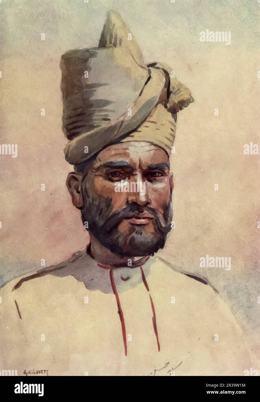 26th Punjabis Malikdin Khel [Afridi] painted by Major Alfred Crowdy ...