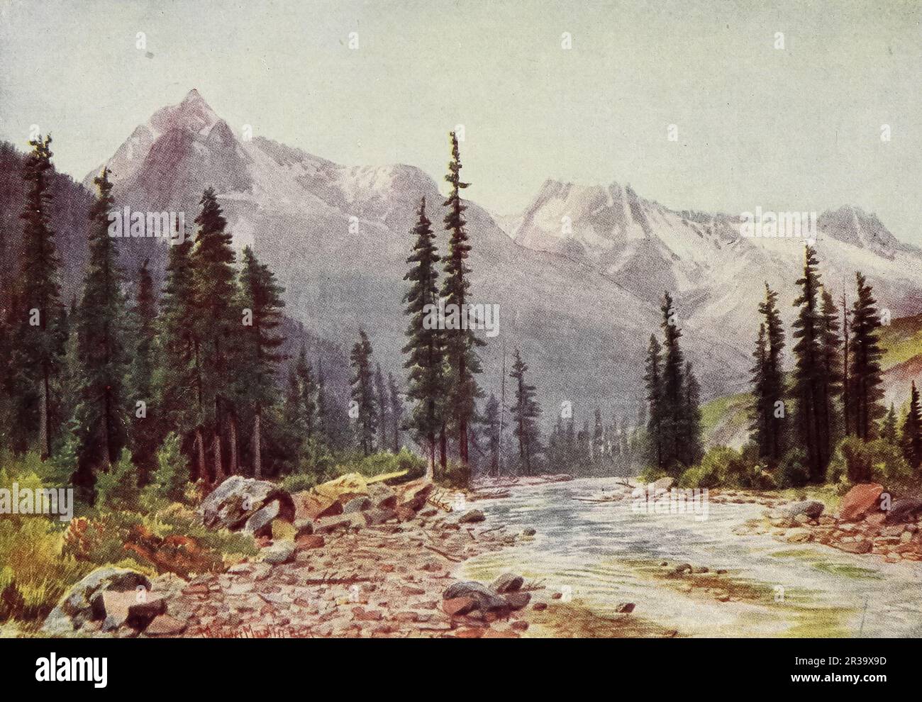 Mount Cheops and the Hermit Range watercolor by Thomas Mower Martin ...