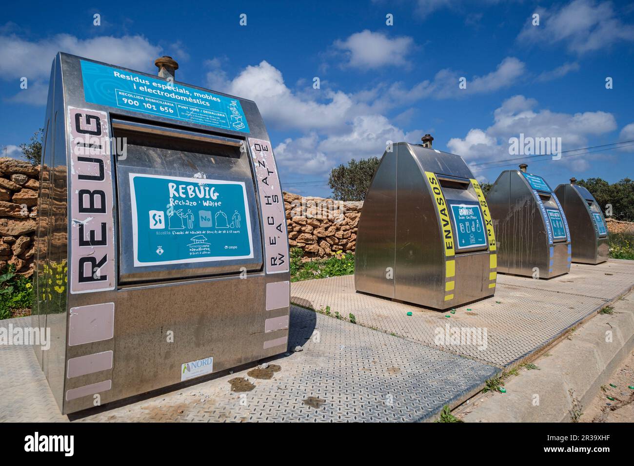 waste collection infrastructure, La Mola, Formentera, Pitiusas Islands ...