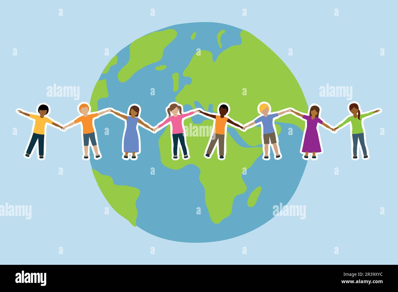 happy children aroud the world holding hands freedom concept Stock ...