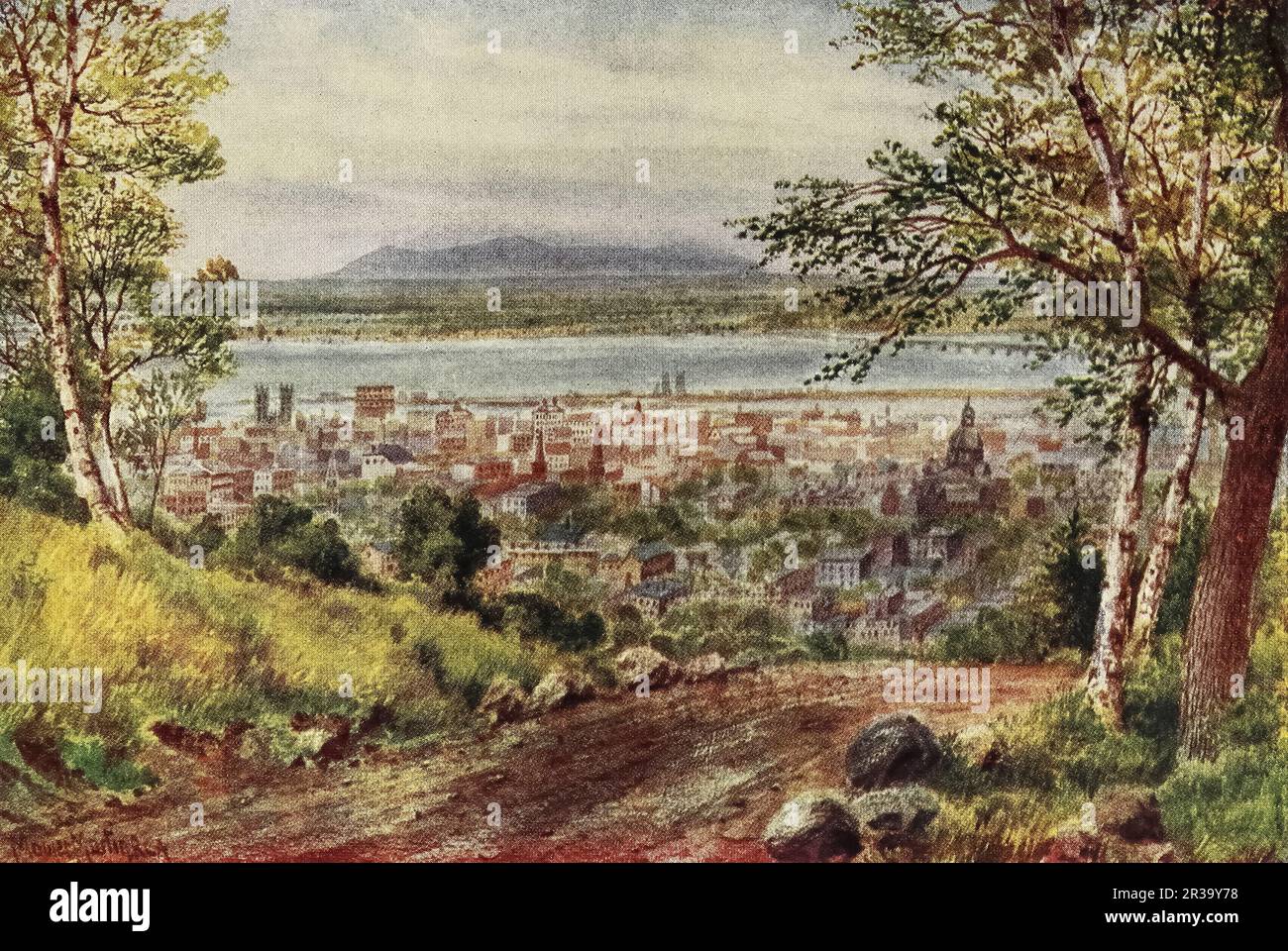 Montreal the River St Lawrence from the Mountain, Quebec, Canada ...