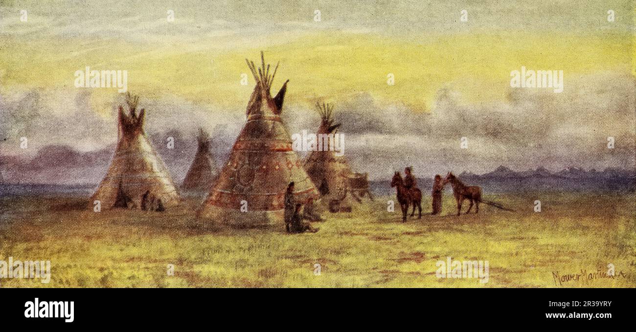 Indians in the Olden Time watercolor by Thomas Mower Martin from the ...