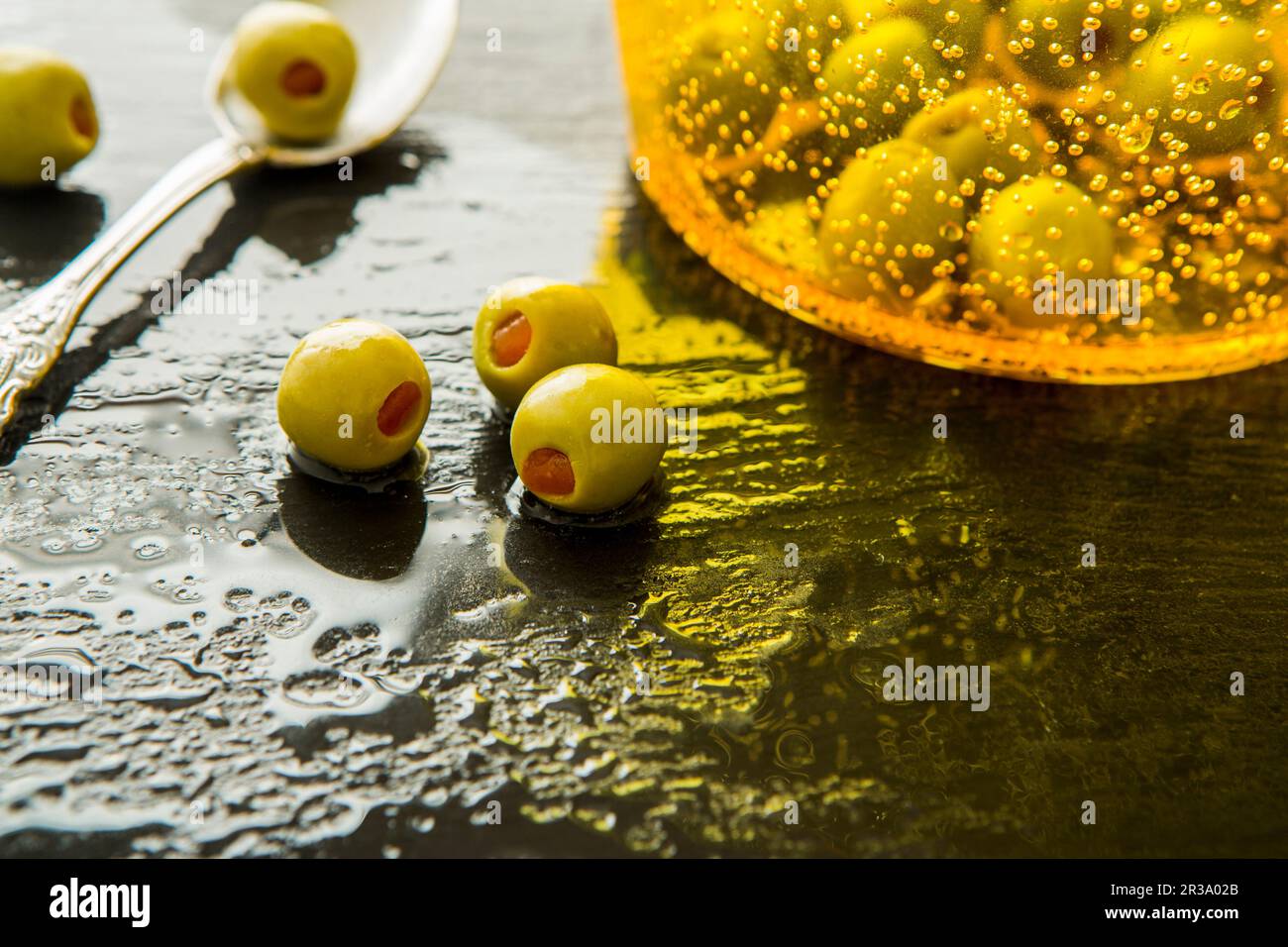 Olives stuffed with peppers hi-res stock photography and images - Alamy