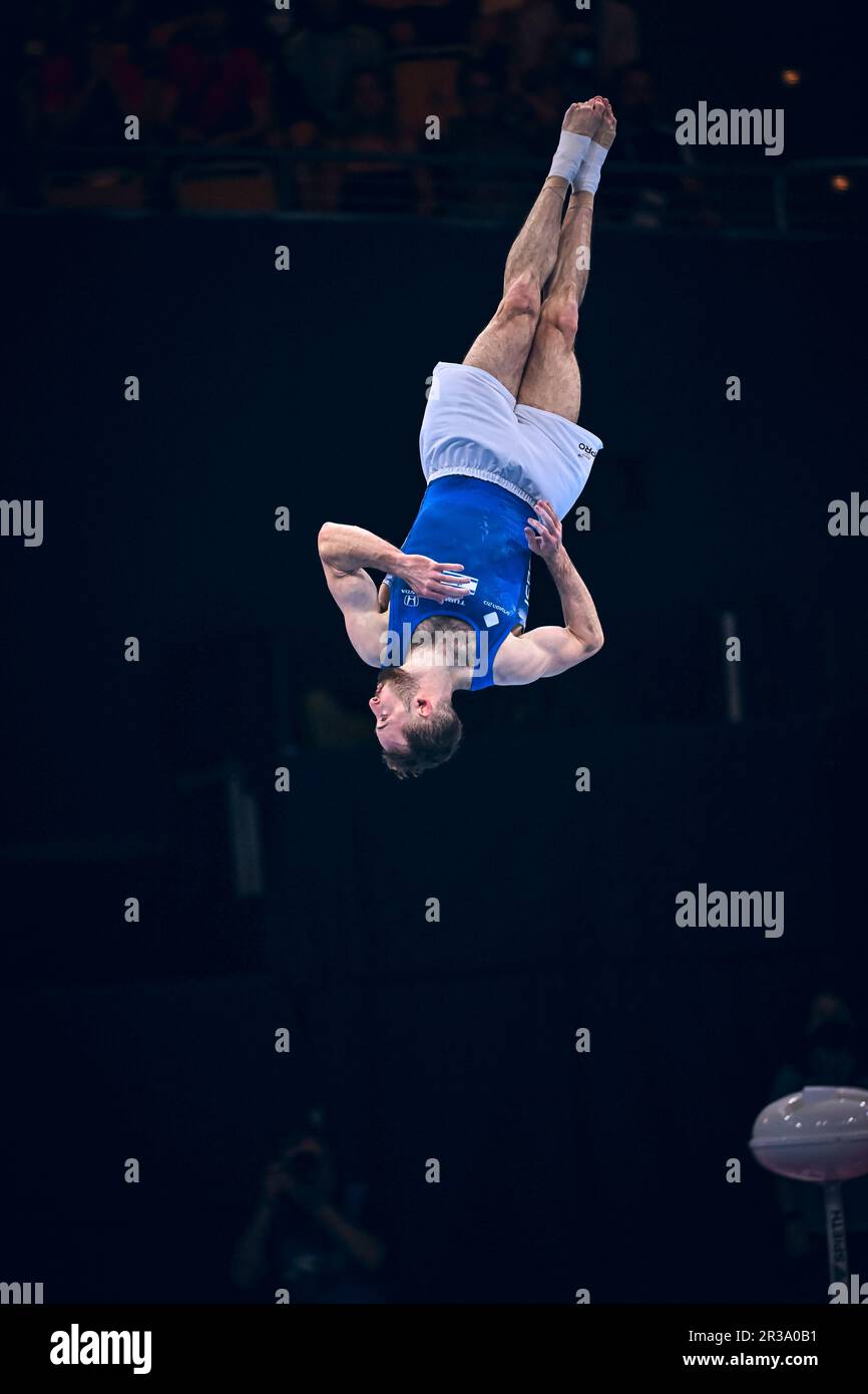 Artiom Dolgopiat participating in the 2022 Munich European Gymnastics ...