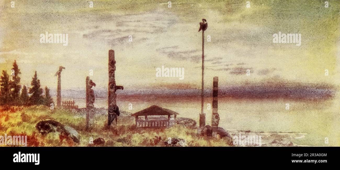 Burial-ground of Siwash Indians watercolor by Thomas Mower Martin from ...