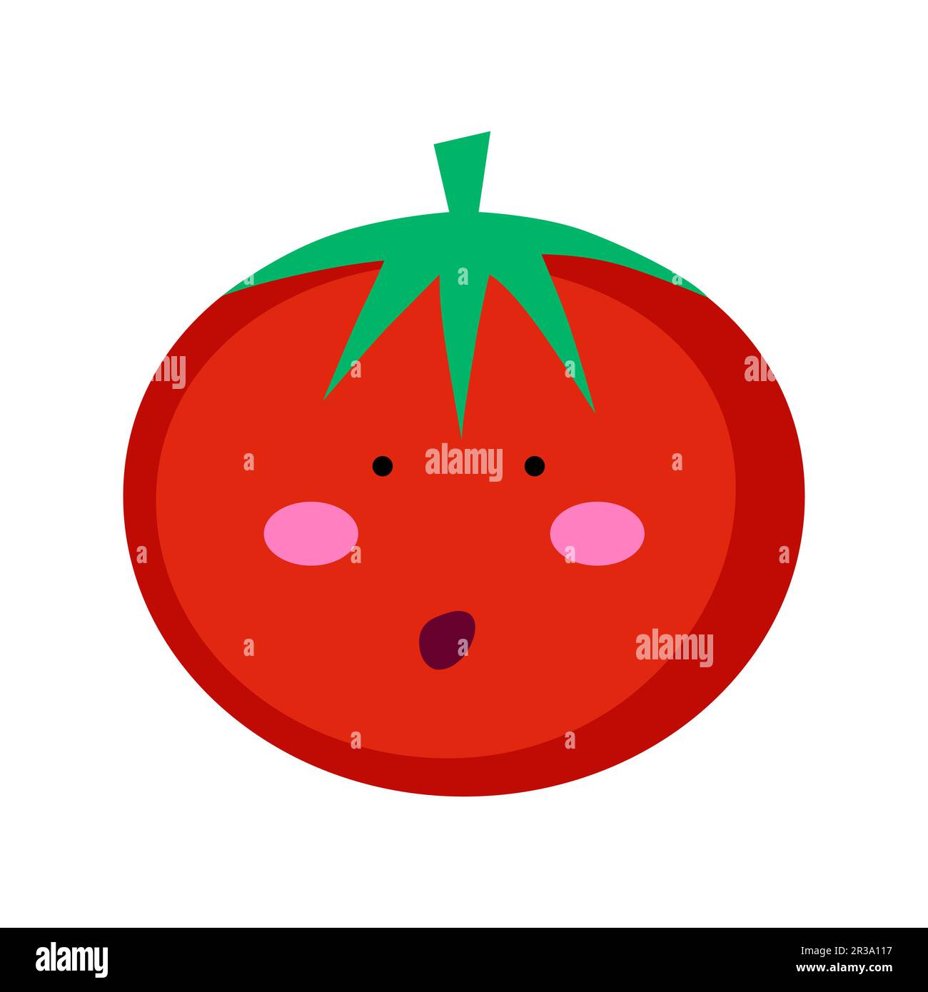 Cute, funny cartoon tomato character. Emotions. Food smilie. Vector ...