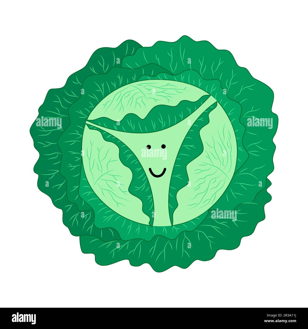 Cute, funny cartoon cabbage character. Emotions. Food smilie. Vector ...