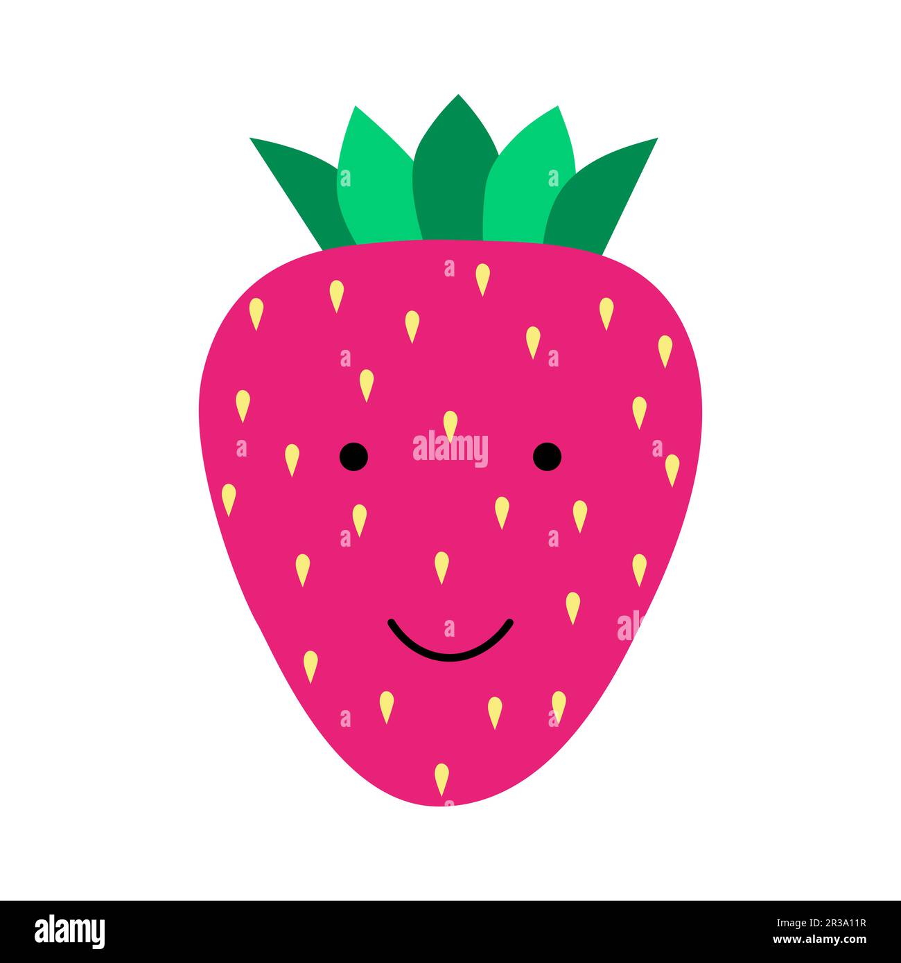 Cute, funny cartoon strawberry character. Emotions. Food smilie. Vector ...