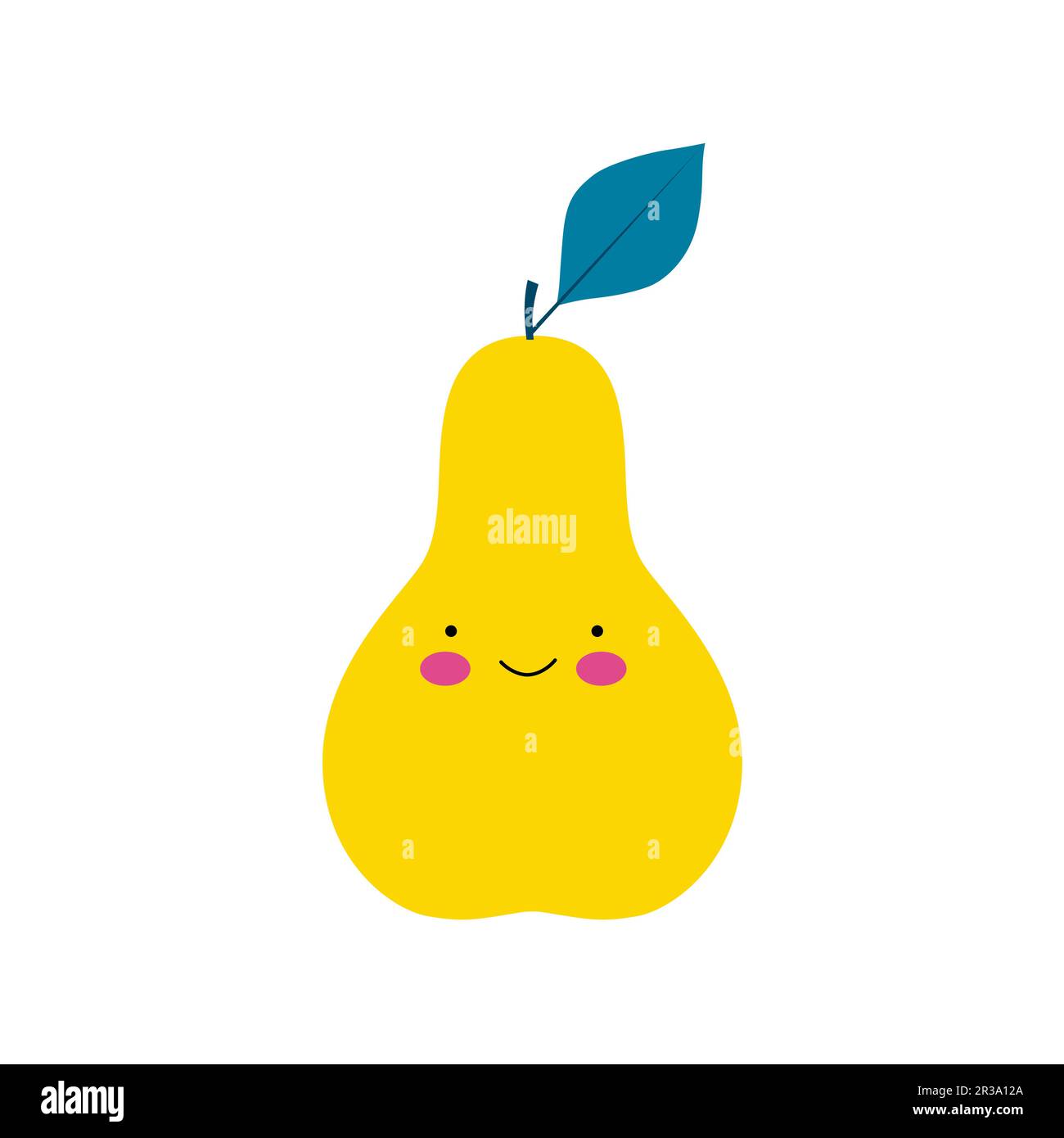 Cute, funny cartoon pear character. Emotions. Food smilie. Vector ...