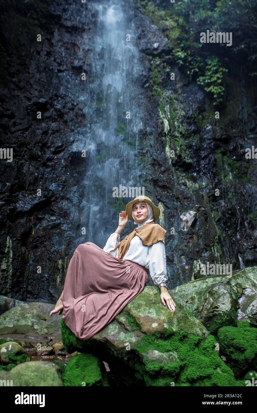 Batu hanoman waterfall hi-res stock photography and images - Alamy