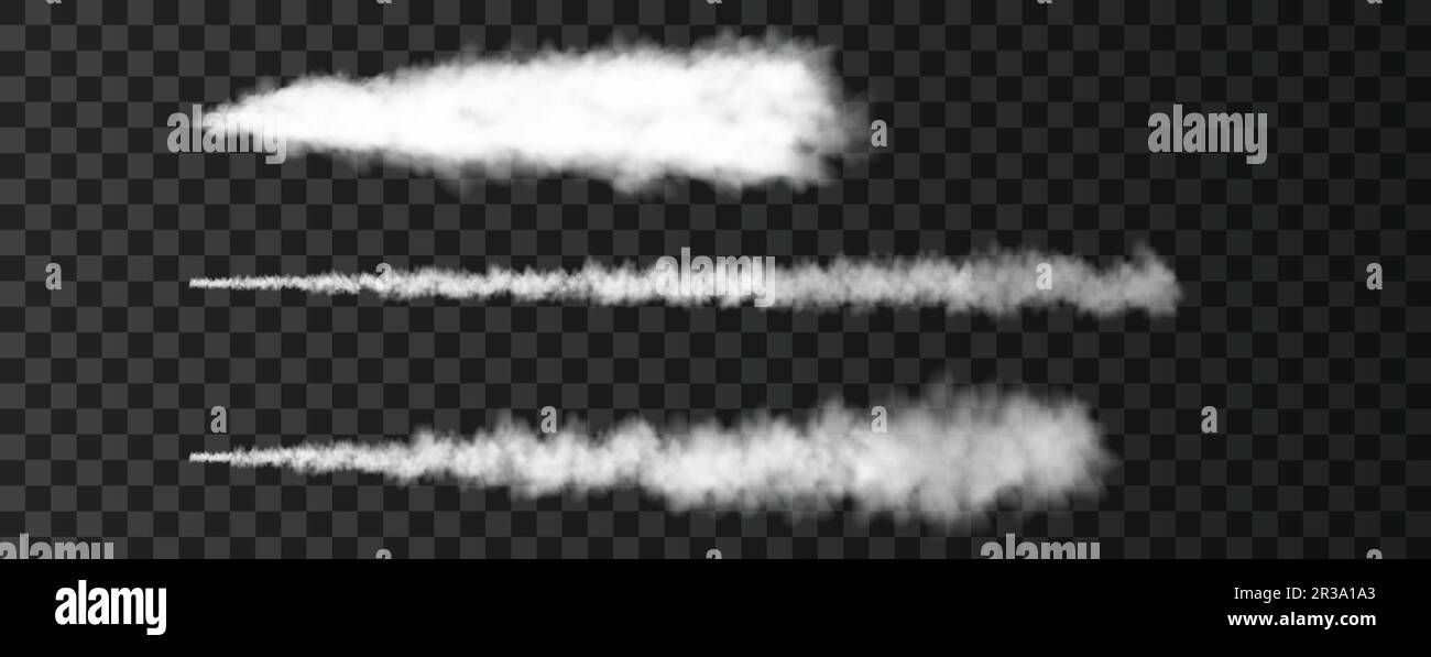 Smoke from military rocket launch. Plane track or missile trail ...