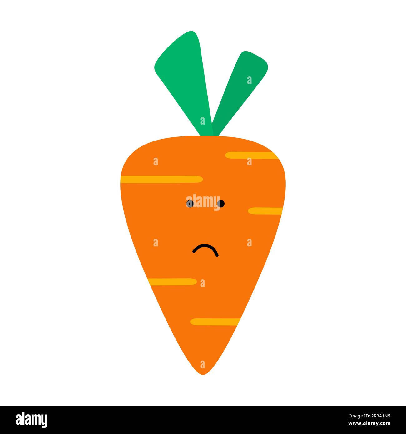 Cute, funny cartoon carrot character. Emotions. Food smilie. Vector ...