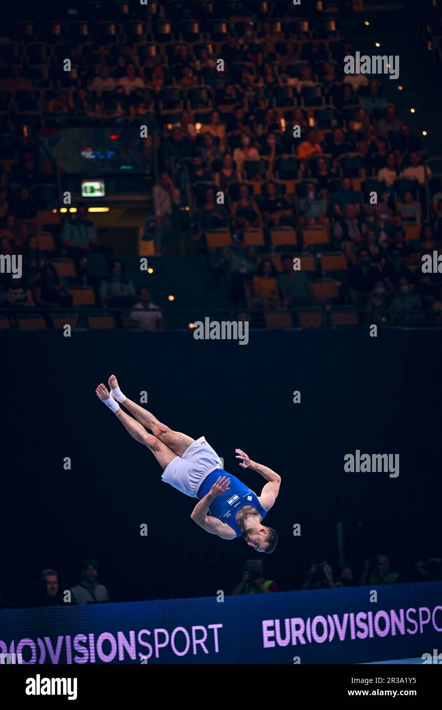 Artiom Dolgopiat participating in the 2022 Munich European Gymnastics ...