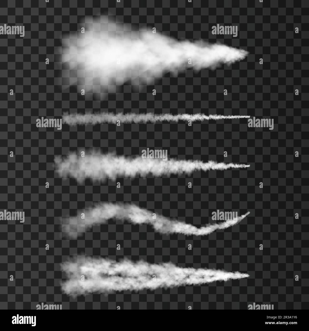 Smoke from military rocket launch. Plane track or missile trail ...