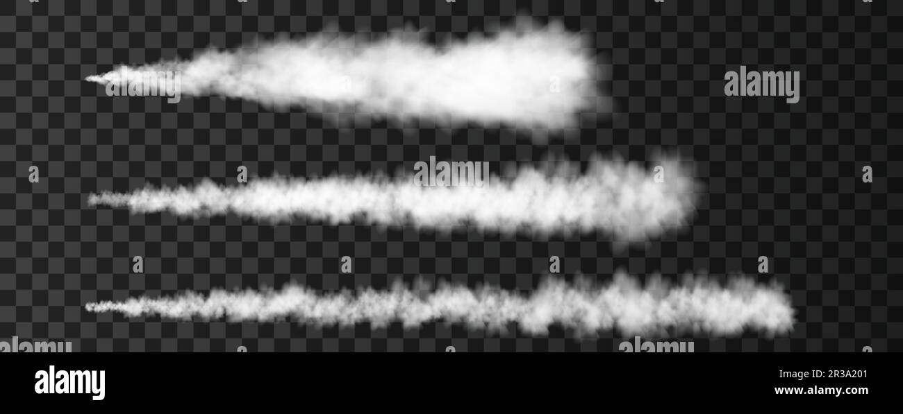 Smoke from military rocket launch. Plane track or missile trail ...