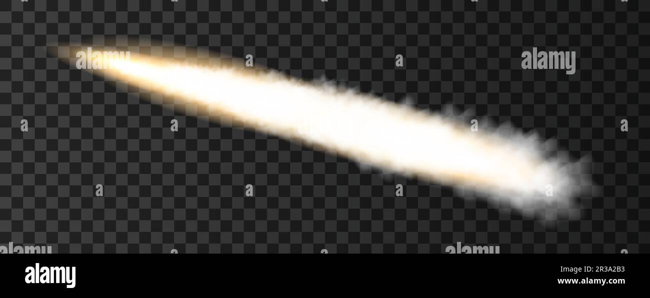 Smoke from military rocket launch. Plane track or missile trail ...