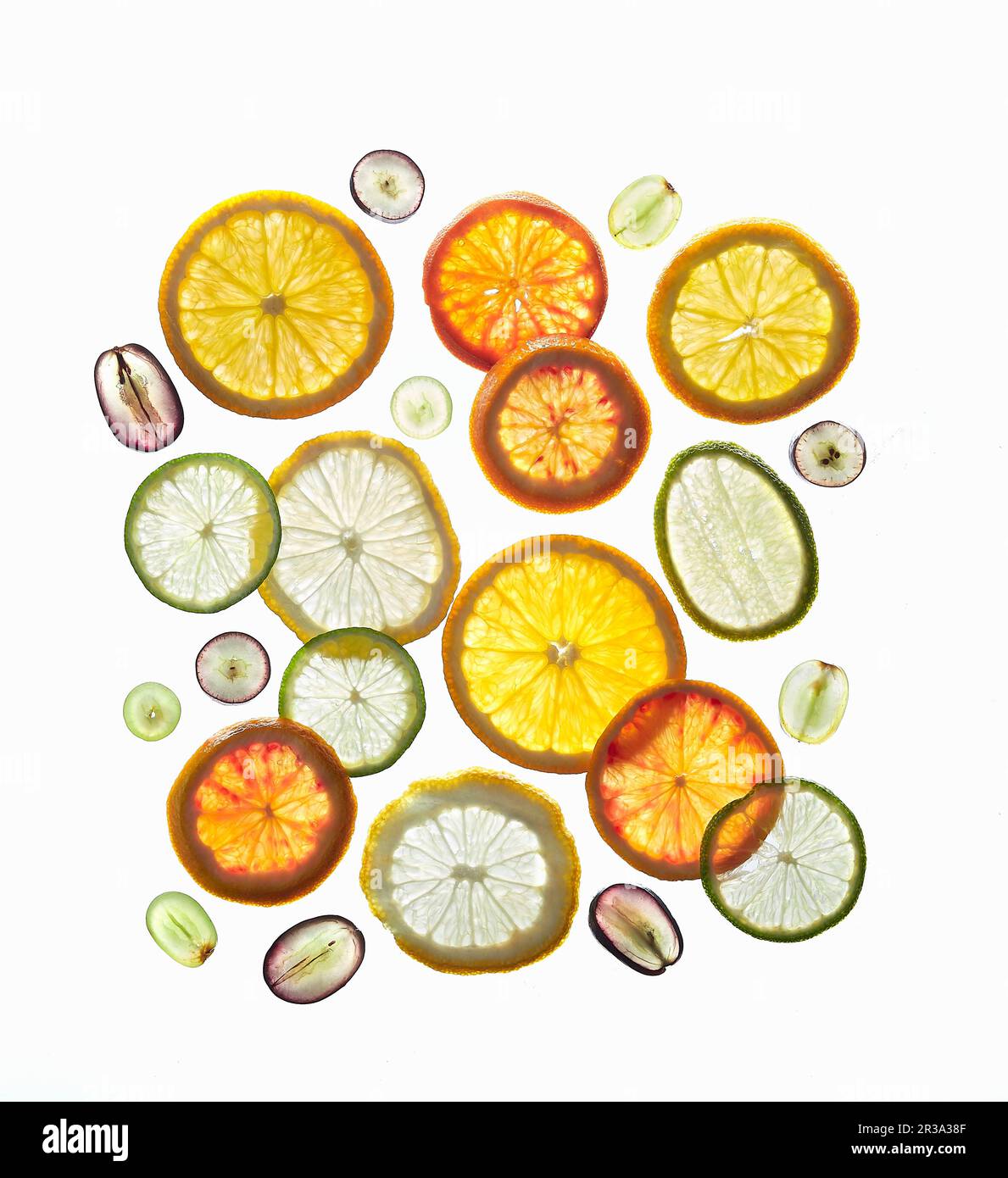 Different citrus fresh slices Cut Out Stock Images & Pictures - Alamy