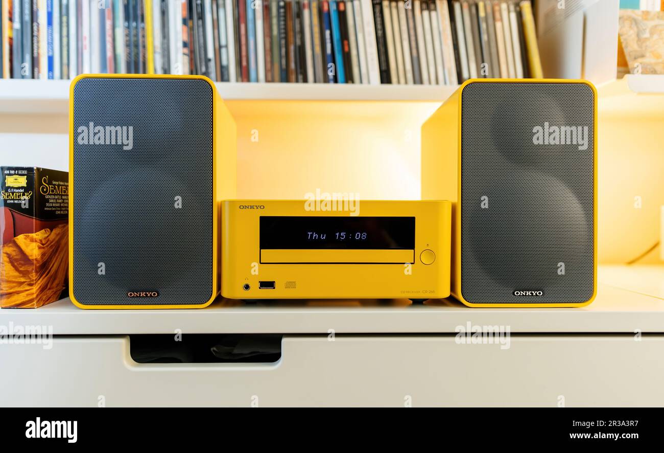 Paris, France - Feb 2, 2023: Front view of Onkyo CS-265 CD Hi-Fi Mini ...