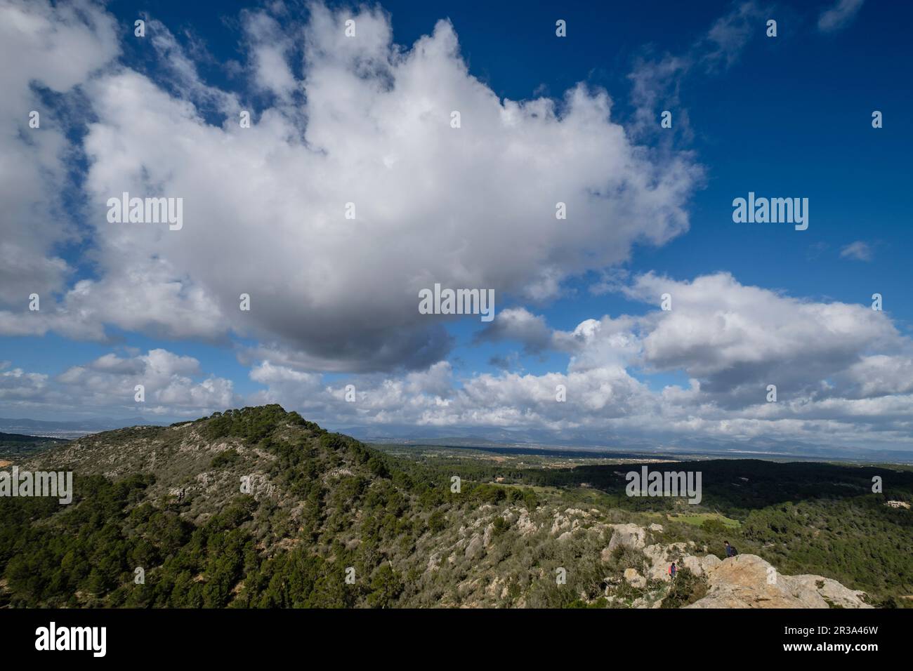 cloud sky over the Galdent range , Mallorca, Balearic Islands, Spain ...