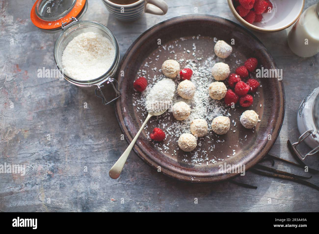 Raspberry coconut truffles hi-res stock photography and images - Alamy