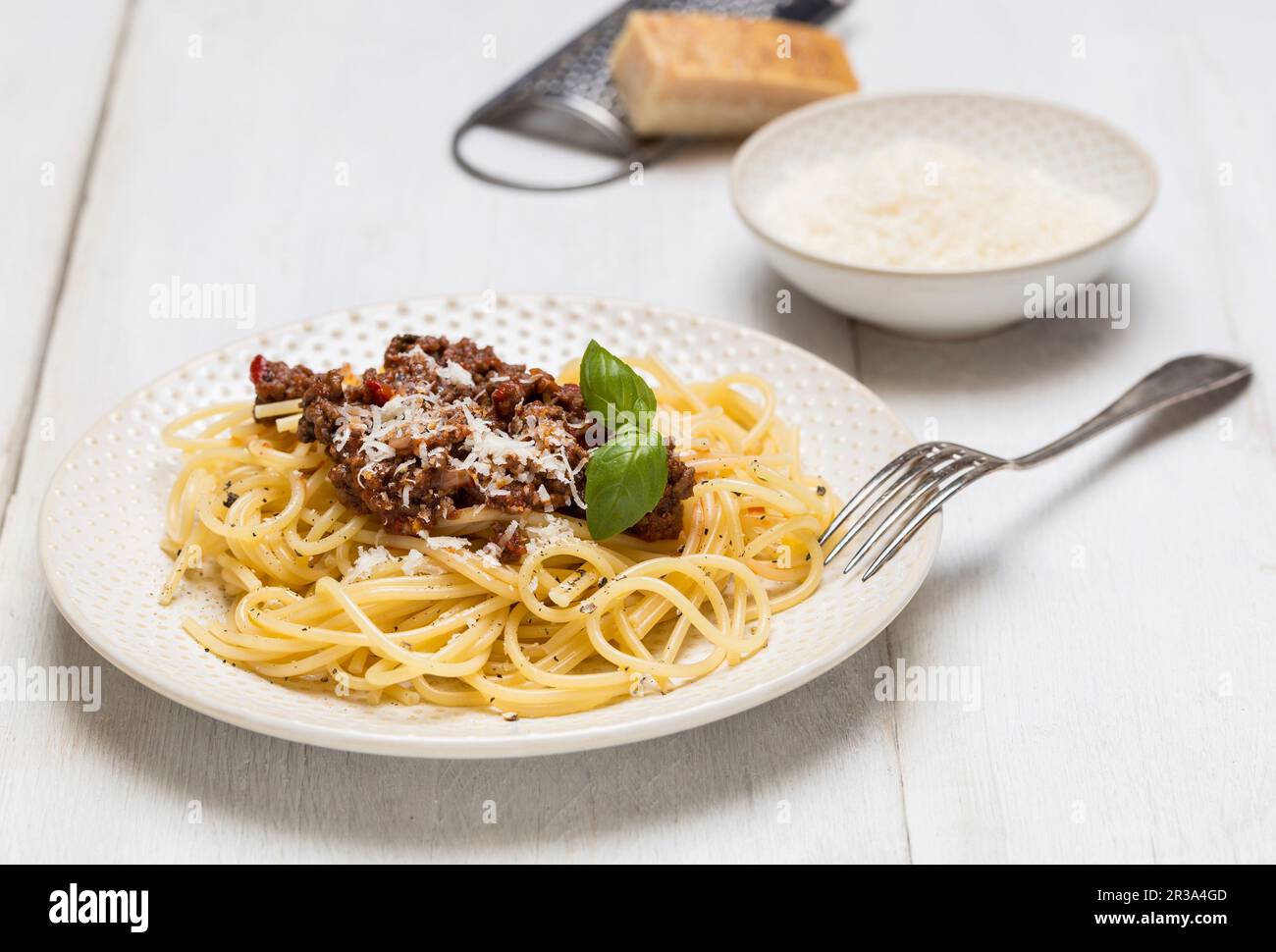 Spaghetti bolognese from above hi-res stock photography and images - Alamy