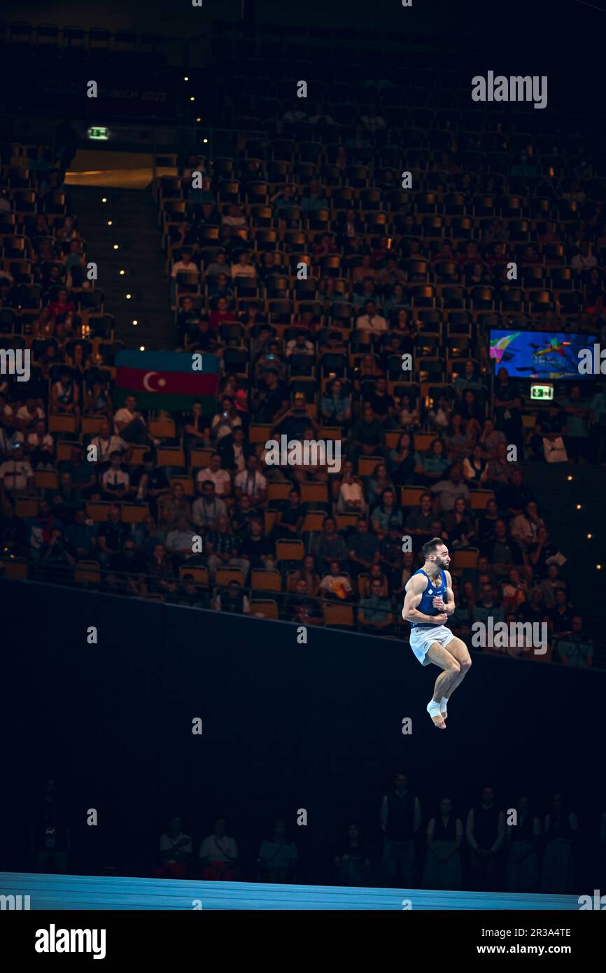 Artiom Dolgopiat participating in the 2022 Munich European Gymnastics ...