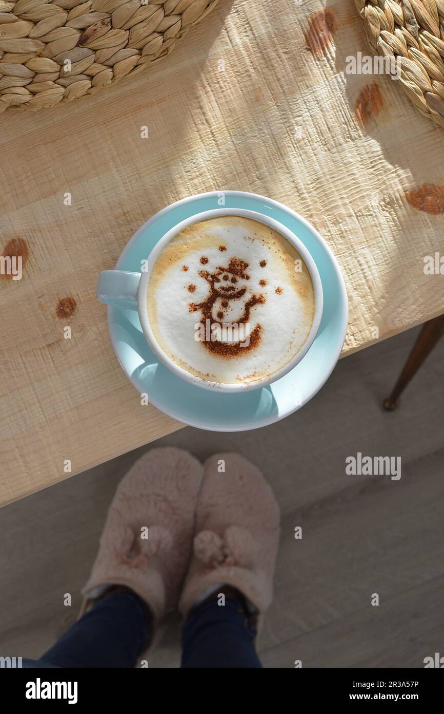 Caffe latte top view hi-res stock photography and images - Alamy