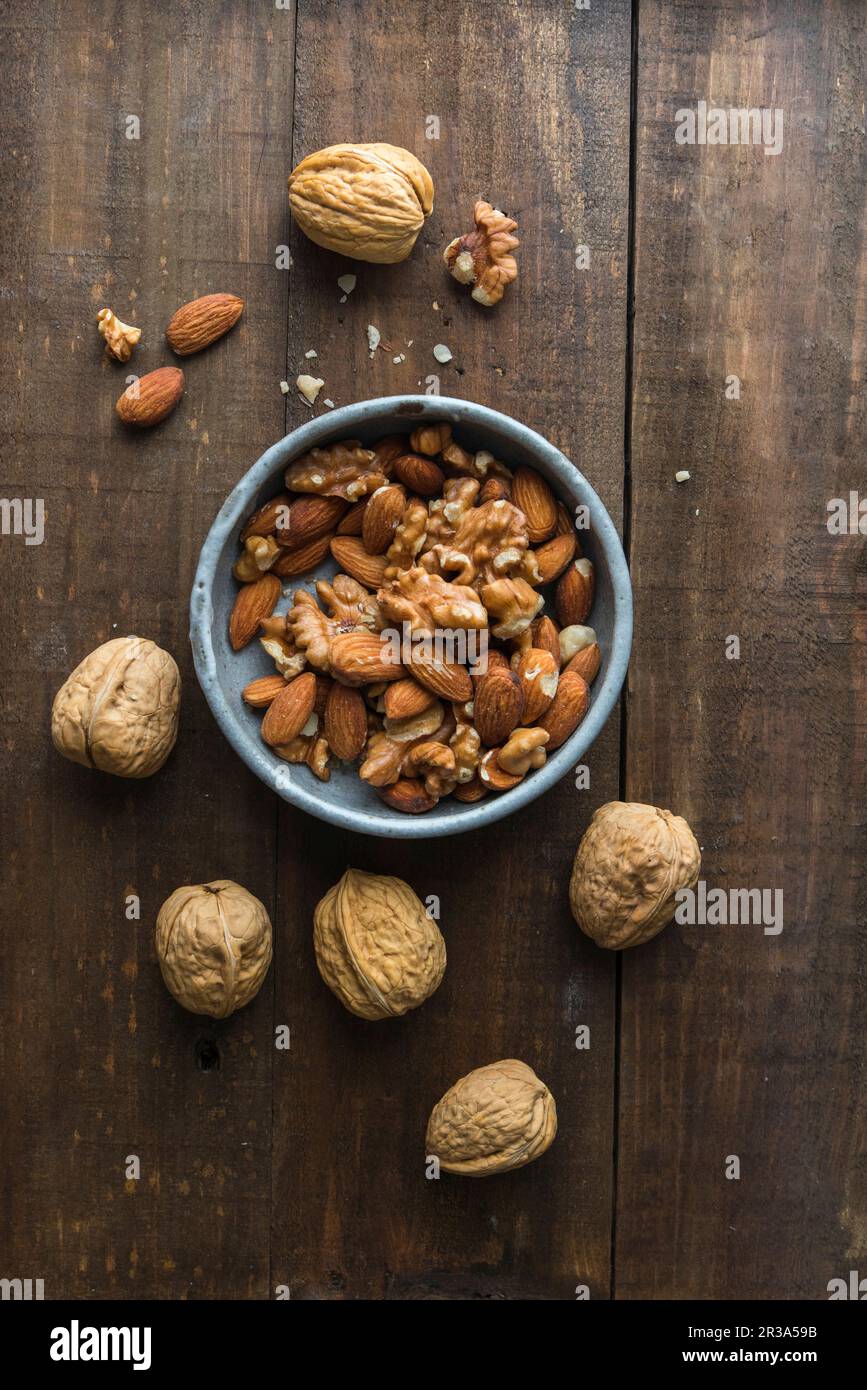 Overhead shot almonds walnuts hi-res stock photography and images - Alamy