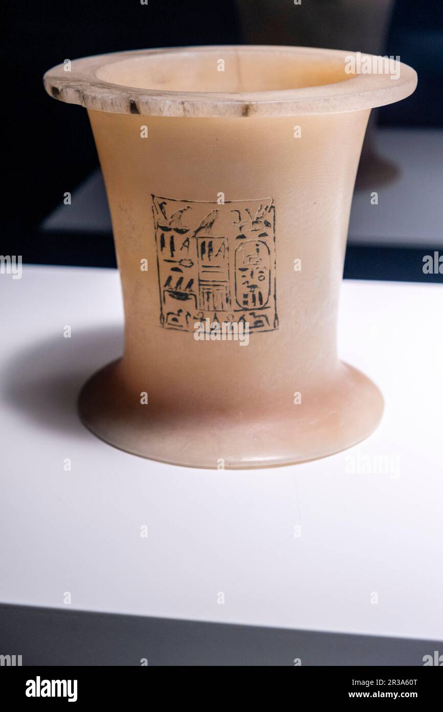vessel with the royal names of pharaoh Pepi I, VI dynasty reigning Pepi ...